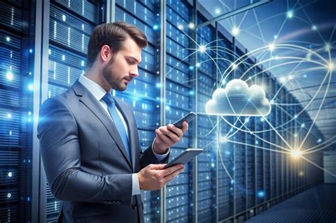 Cloud Computing Technology Internet Storage Network Concept Premium Ai Generated Image