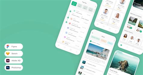 Travel Guides Mobile App Ui Kit Ux And Ui Kits Ft Trip And Location Envato Elements