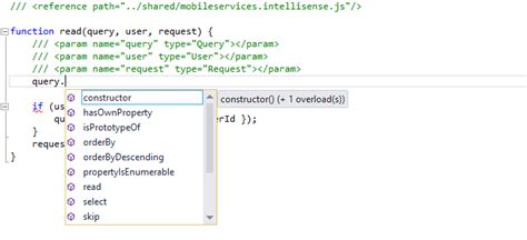 adding intelligence to the intellisense for windows azure mobile