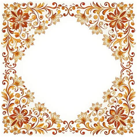 Ornate Floral Border Design On A White Background Generative Ai Premium Ai Generated Image