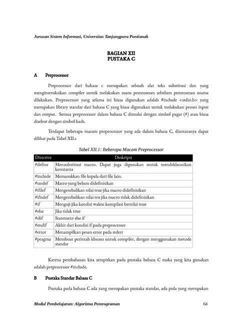 Modul Algoritma Pemrograman Python Bagian Xii Pustaka C Bagian Xii Pustaka C A Preprocessor