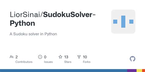 Github Liorsinai Sudokusolver Python A Sudoku Solver In Python