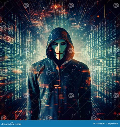 Anonymous Hacker Concept Of Cybercrime Cyberattack Dark Web Ai Generated Stock Illustration