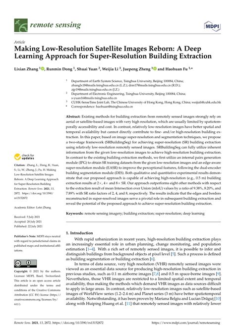 pdf making low resolution satellite images reborn a deep learning