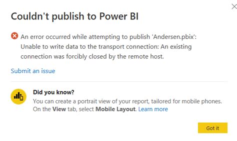 An Existing Connection Was Forcibly Closed Microsoft Fabric Community