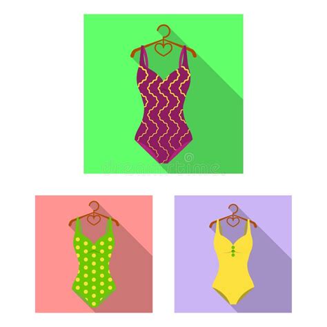 Different Types Of Swimsuits Flat Icons In Set Collection For Design Swimming Accessories