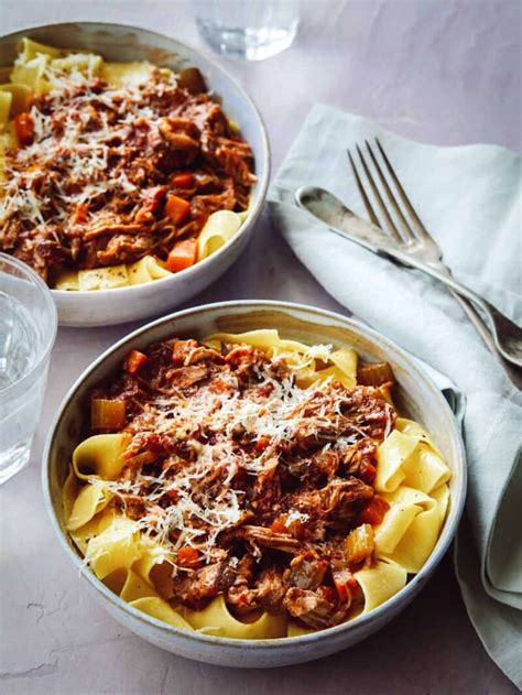Braised Pork Ragu Pappardelle Recipe Spoon Fork Bacon