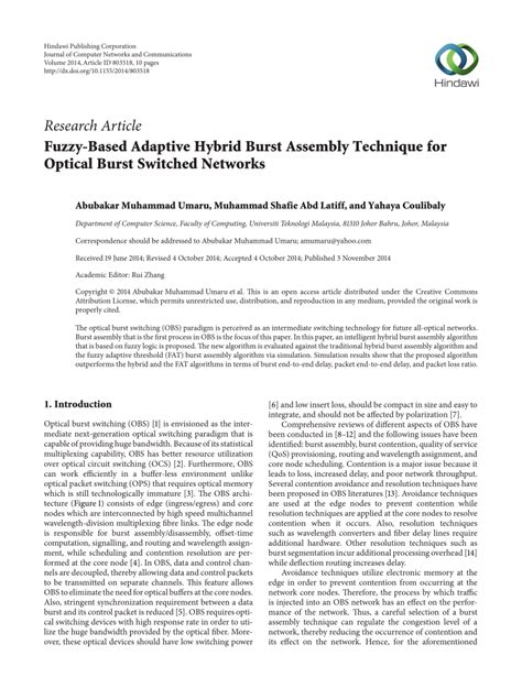 pdf fuzzy based adaptive hybrid burst assembly technique for optical