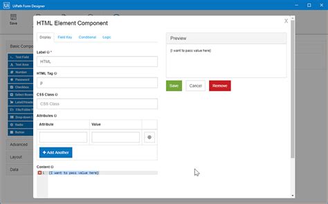 Pass Variable To Html Element In Uipath Form Forms Uipath Community