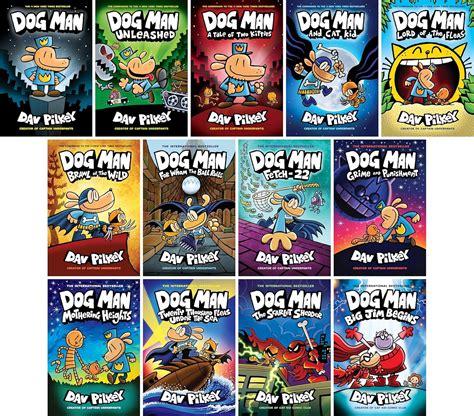 Scholastic Dog Man Complete Series Books 1 13 Hardcover Set By Dav