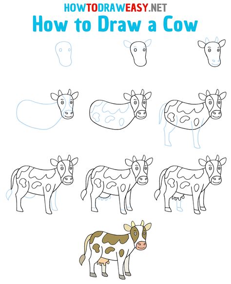 How To Draw A Cow How To Draw Easy