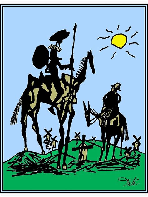 Don Quixote Vintage Tilting With Windmills Colorful Abstract Print Poster For Sale By