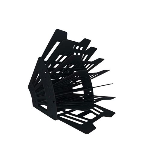 Лоток для бумаг горизонтально вертикальный ПЧЕЛКА 7 секций разборный пластик черный оптом