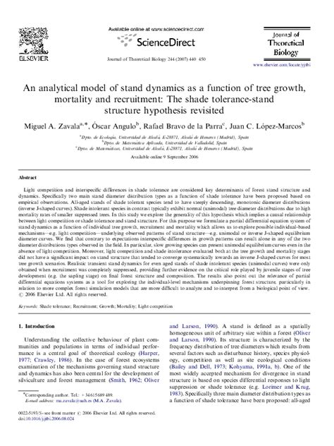 pdf an analytical model of stand dynamics as a function of tree
