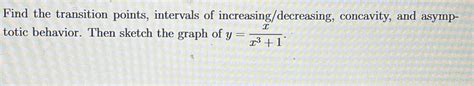 Solved Find The Transition Points Intervals Of