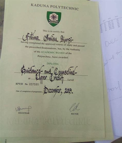 To All Our Graduates Collection Of Kaduna Polytechnic Certificate The