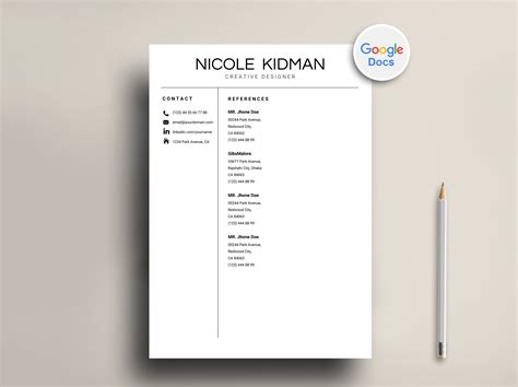 Google Docs Resume Creative Google Docs Resume Simple Google Etsy