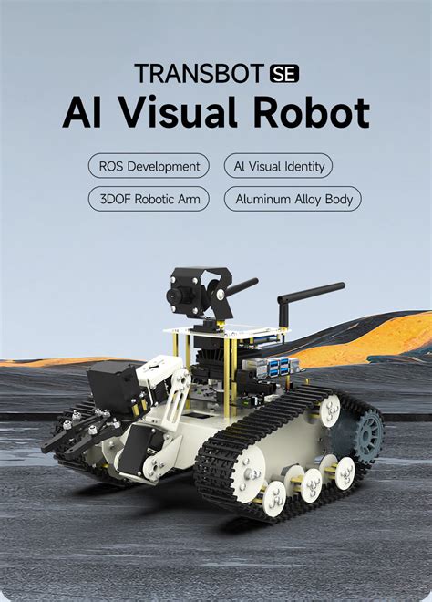 Ros Ai Vision Tank With 3dof Robotic Arm For Raspberry Pi Jetson Nano