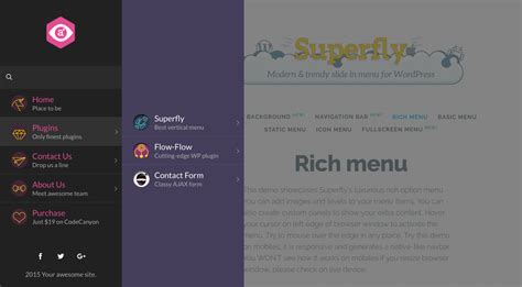 WordPress Menu Plugin Superfly Responsive Menu By Looks Awesome CodeCanyon