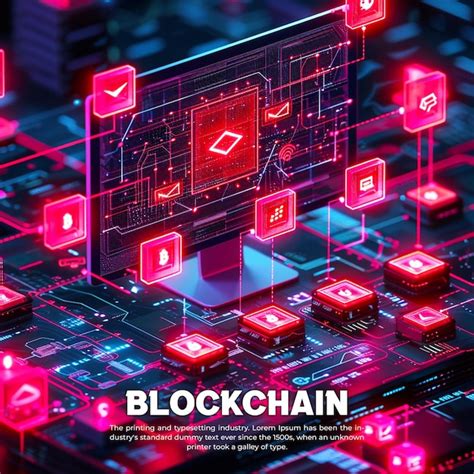 Premium Psd Blockchain Square Template Background