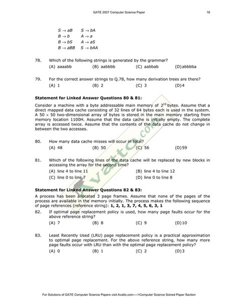 Gate Computer Science Solved Paper 2007 PDF Programming Languages Computing