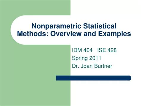 PPT Nonparametric Statistical Methods Overview And Examples PowerPoint Presentation ID