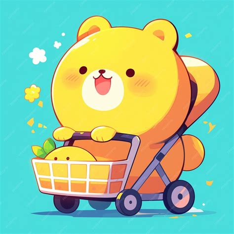 Premium Vector Pomapoo Riding In A Stroller