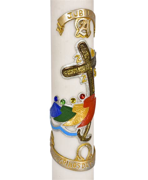 Círio Pascal Relevo Jubileu 60x9cm Cordis Paramentos E Objetos Litúrgicos