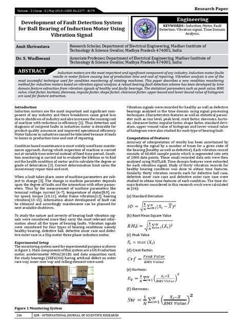 2013 Development Of Fault Detection System For Ball Bearing Of