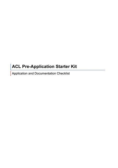 Acl Application Starter Pack Sophie Grace
