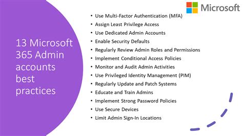 13 Microsoft 365 Admin Accounts Best Practices