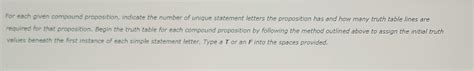 Solved For Each Given Compound Proposition Indicate The
