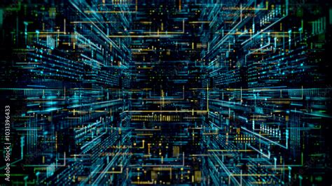 Screen Background With Digital Data Code And Hud Elements Ideal For Text Titles And Horizontal