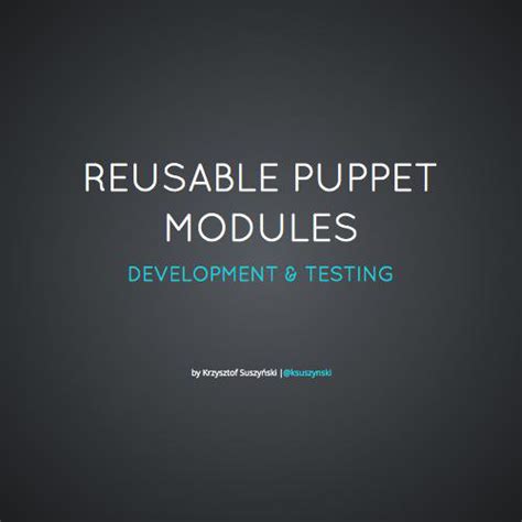 Reusable Puppet Modules Development Testing