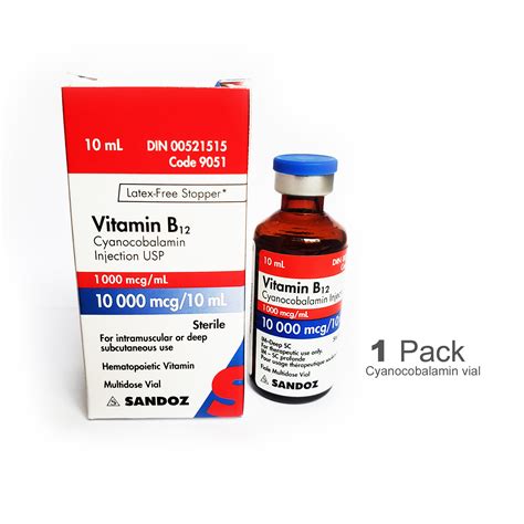 Sandoz Vitamin B12 10 Ml Multi Dose Vial Single Vial B12 Injections Canada