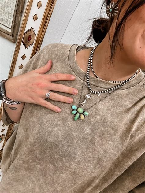 Crowned Royston Turquoise Cluster Necklace Cluster Necklace Western