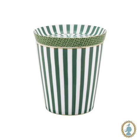 Set Com Caneca S Alça Stripes E Mini Prato Verde Mugs And Match Pip