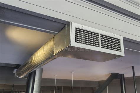 Exposed Interior Air Conditioning Duct And Vents Design Element Stock