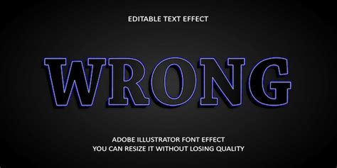 Premium Vector Wrong Editable Text Effect