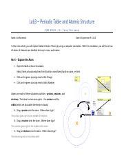 Exploring Atomic Structure Building Elements Lab Guide Course Hero