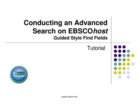 PPT - Conducting an Advanced Search on EBSCO host Guided Style Find Fields PowerPoint ...
