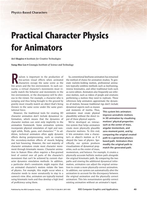 Pdf Practical Character Physics For Animators
