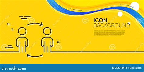 Teamwork Workflow Line Icon Business Partnership Sign Minimal Line