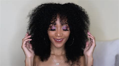 Curly Bang Afro Hairstyle Using Clip Ins Texture Crush YouTube