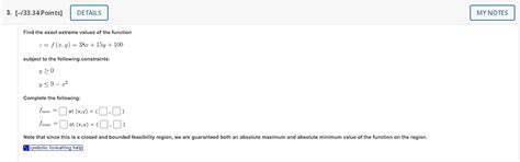 solved 3 [ 33 34 points] details my notes find the exact