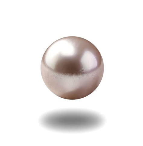 Single Pink Pearl Isolated On White Background Stock Illustration