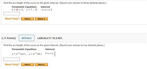 Solved Find The Arc Length Of The Curve On The Given