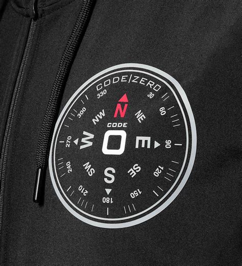 Code Zero Softshell Zip Hoodie Men Compass Black M Code Zero