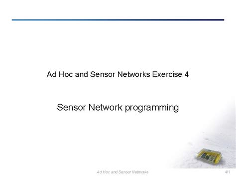 Ad Hoc And Sensor Networks Exercise 4 Sensor