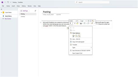Onenote Adds Paste Text Only Shortcut Windows Central